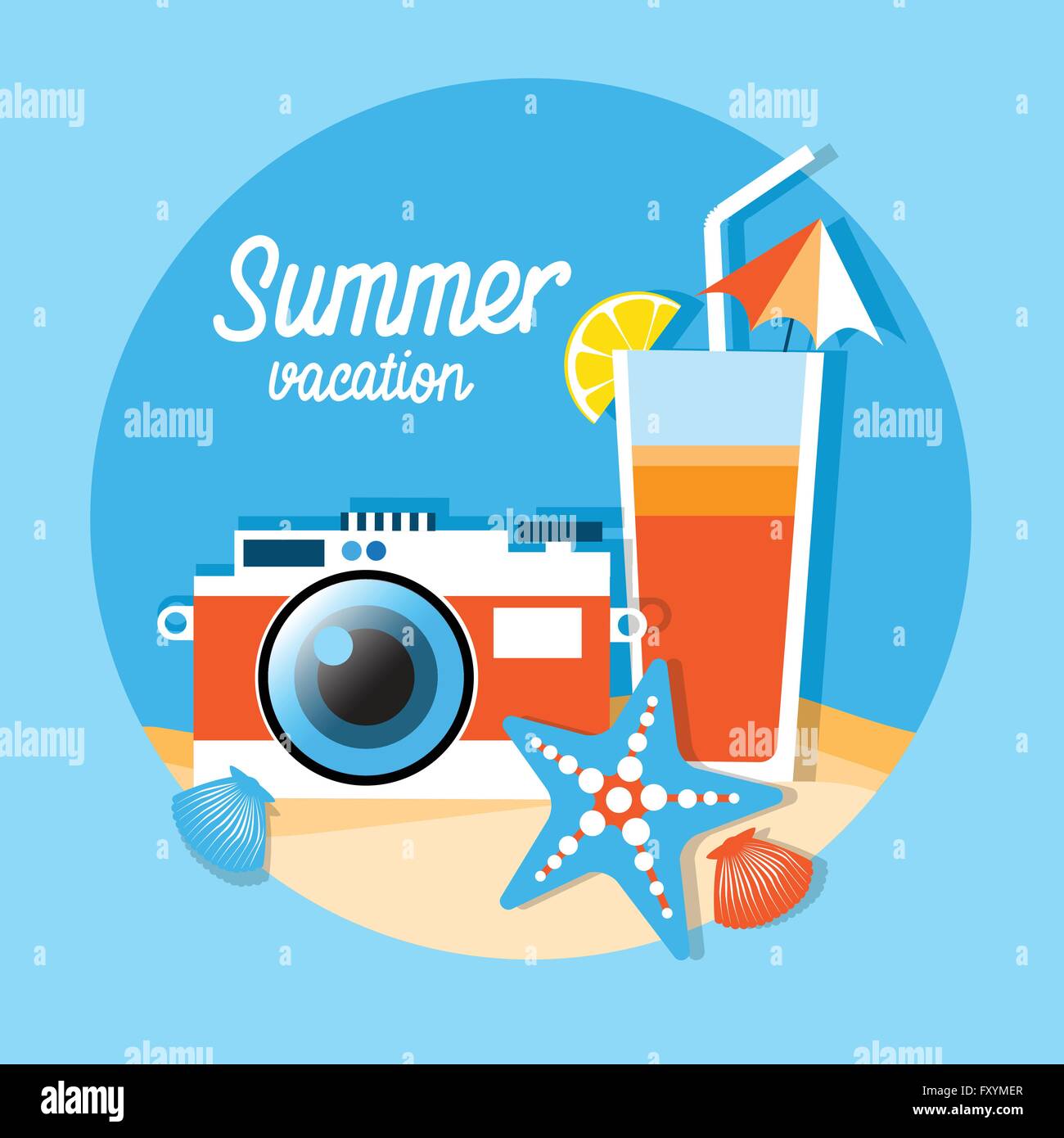 Camera Sea Shell Summer Vacation Stock Vector Image & Art - Alamy