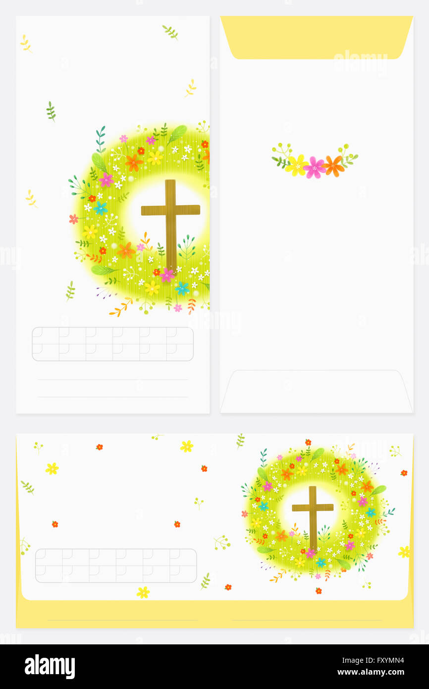 Envelope designs for church in illustration Stock Photo - Alamy
