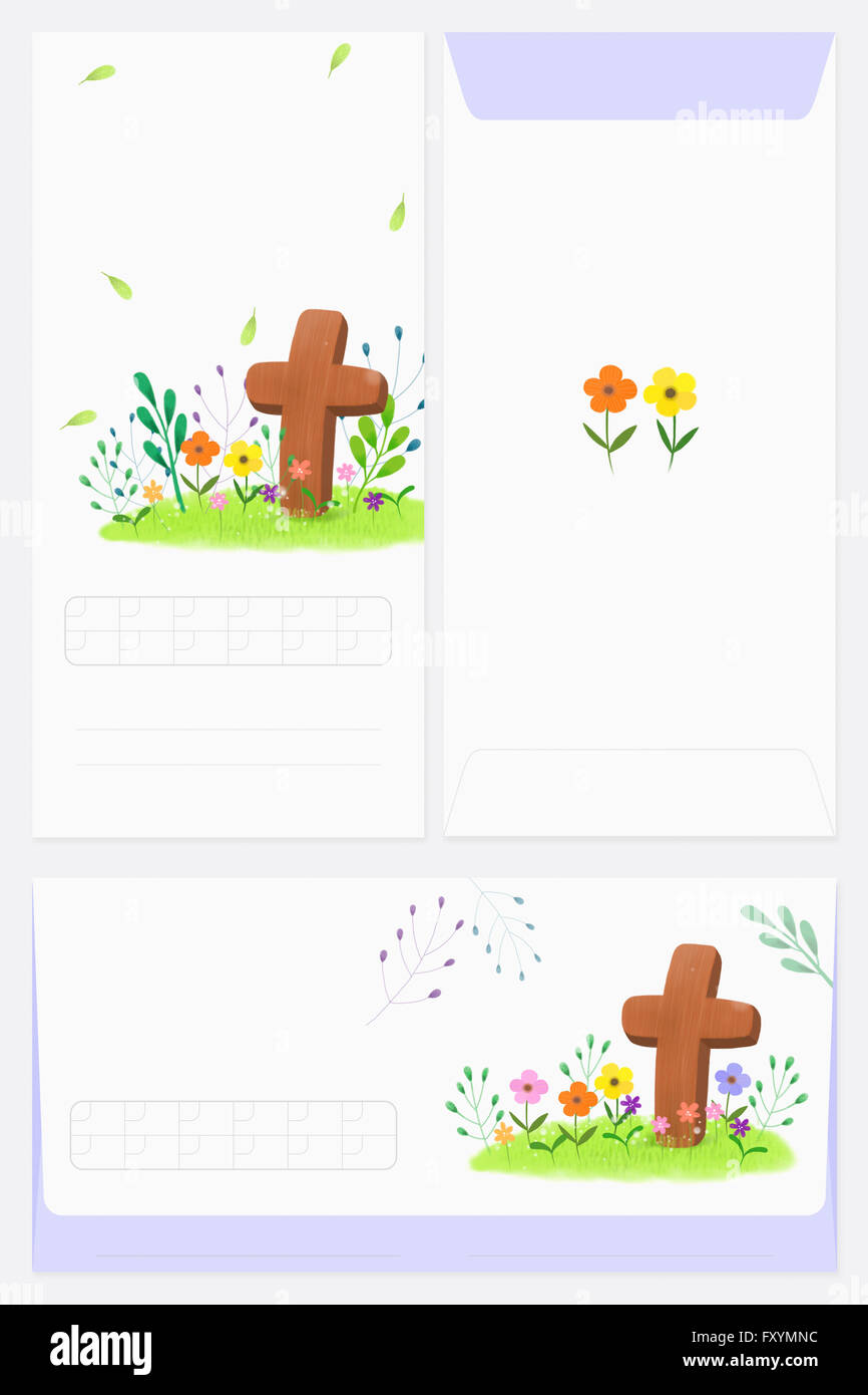 Envelope designs for church in illustration Stock Photo - Alamy