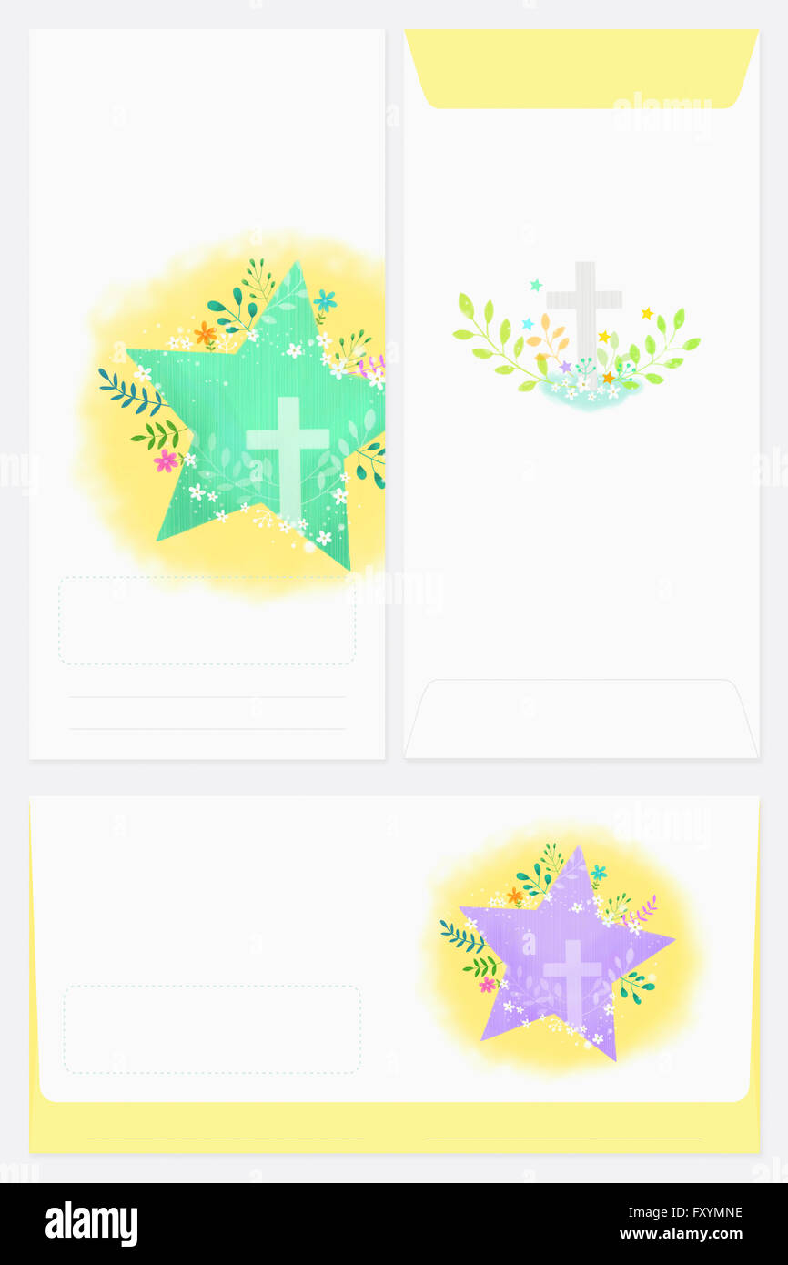 Envelope designs for church in illustration Stock Photo - Alamy