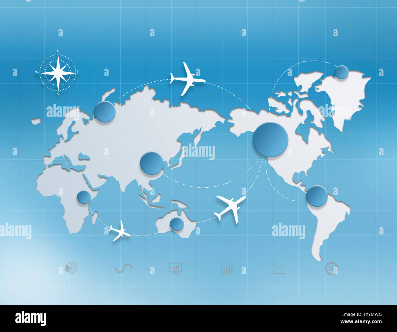 Word map in infographic design with copy spaces representing statistics ...