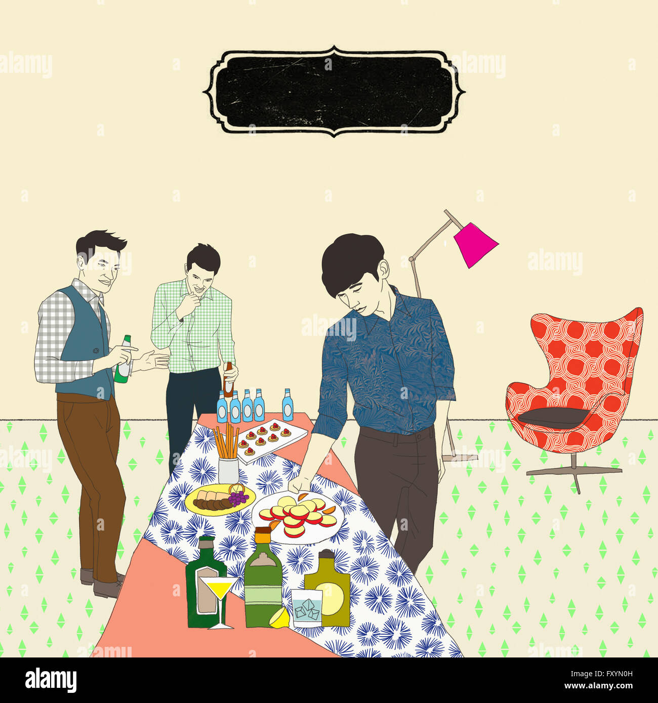 Illustration describing cocktail party Stock Photo - Alamy