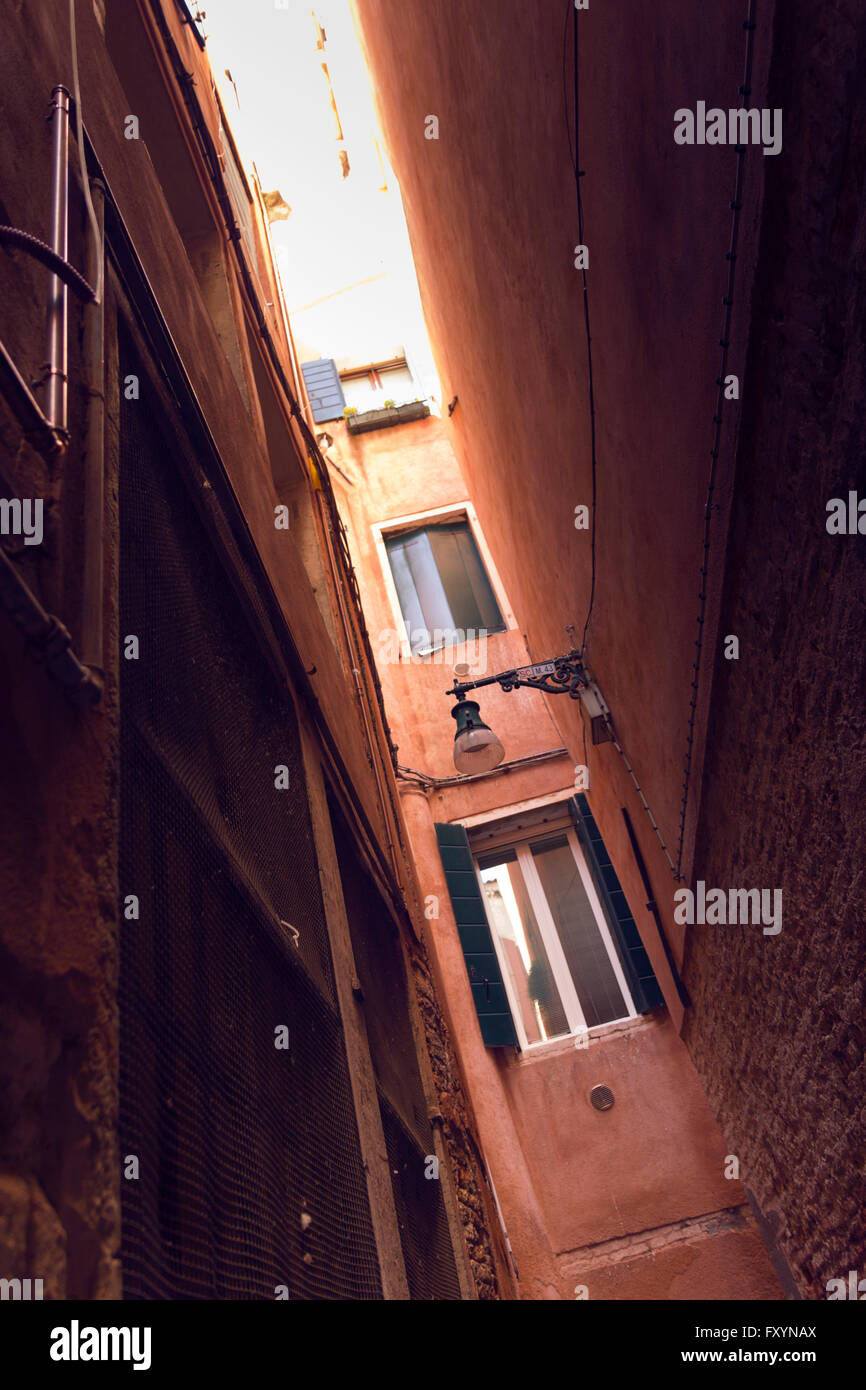 detail of traditional Italian house facade. closeup view of wooden ...