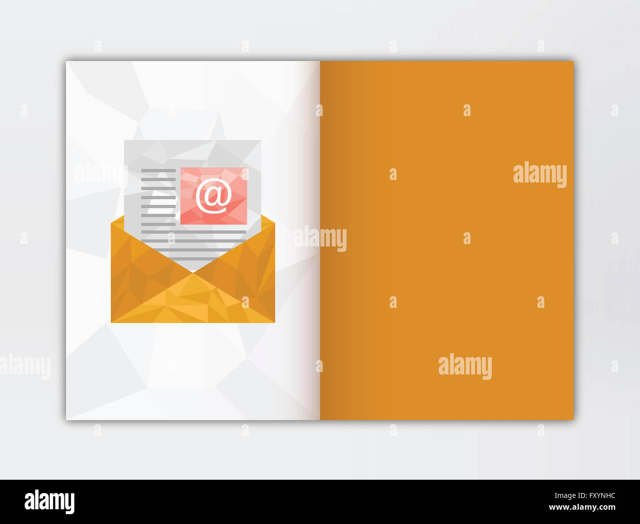 Brochure design with email image in polygon illustration Stock Photo ...