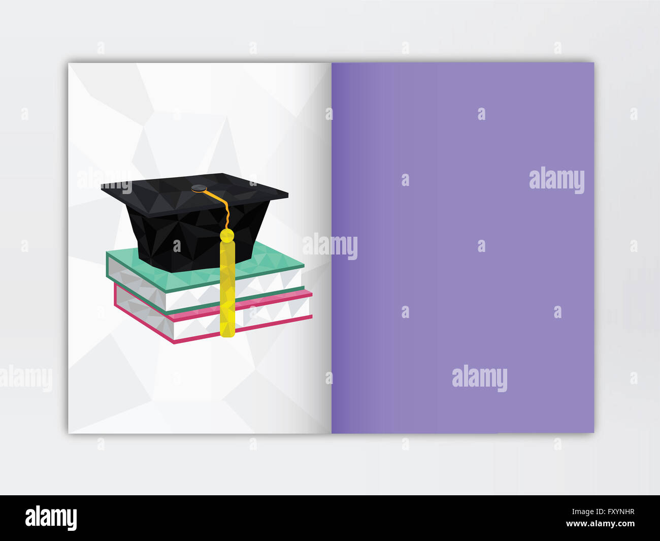 Brochure design with graduation image in polygon illustration Stock ...