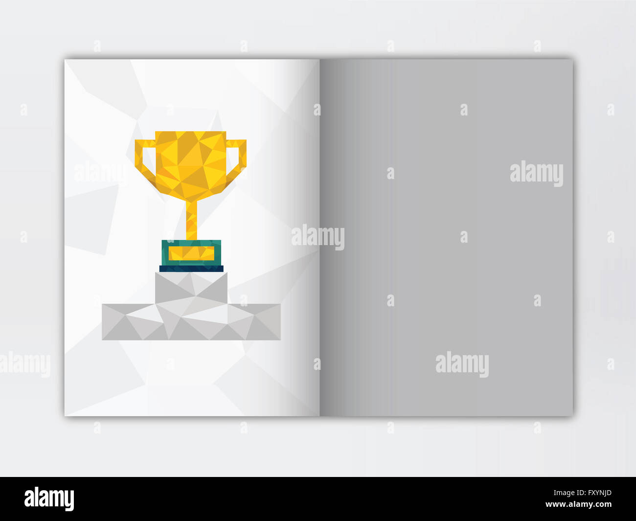 Brochure design with trophy image in polygon illustration Stock Photo ...