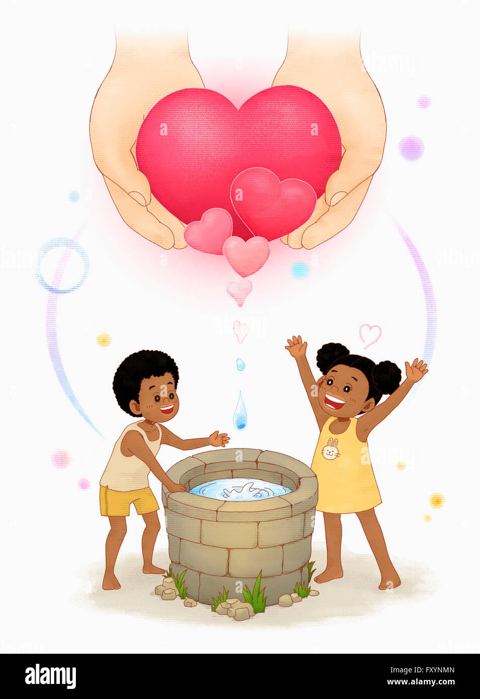 Illustration representing global donation Stock Photo - Alamy