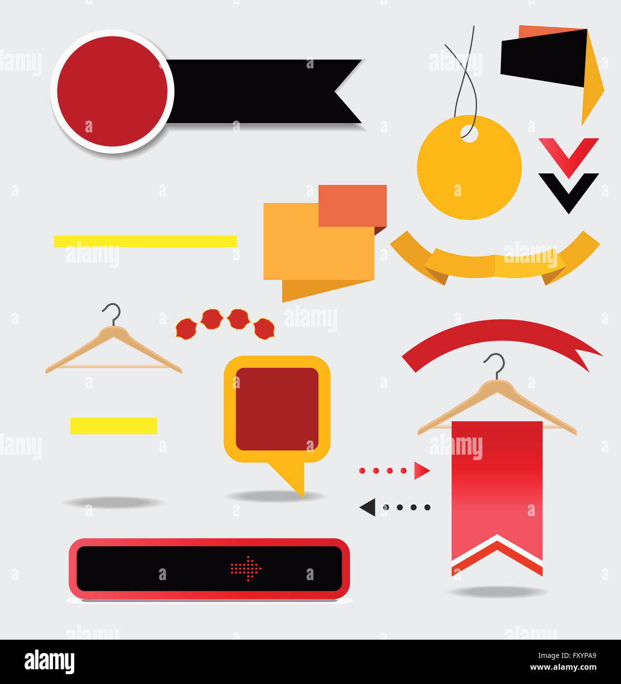 Various label and tag designs in flat illustration Stock Photo - Alamy