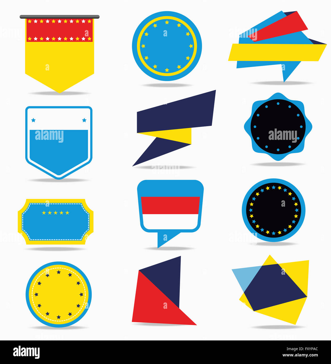 Various label and tag designs in flat illustration Stock Photo - Alamy