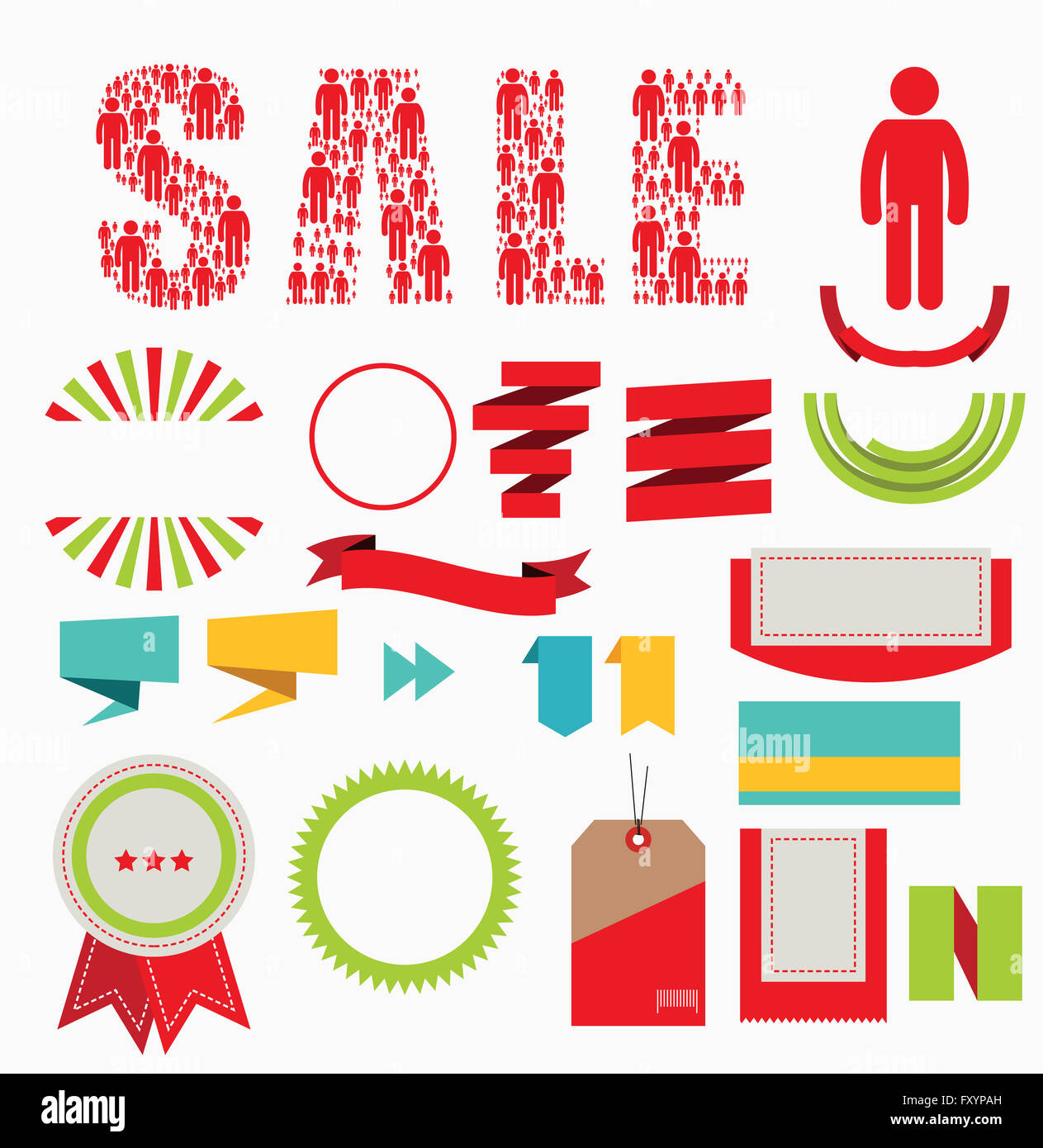 Various label and tag designs in flat illustration Stock Photo - Alamy