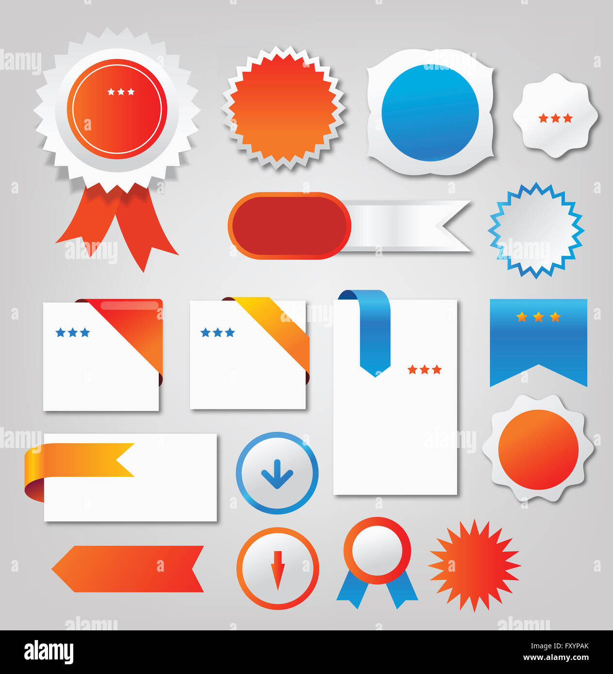 Various label and tag designs in flat illustration Stock Photo - Alamy