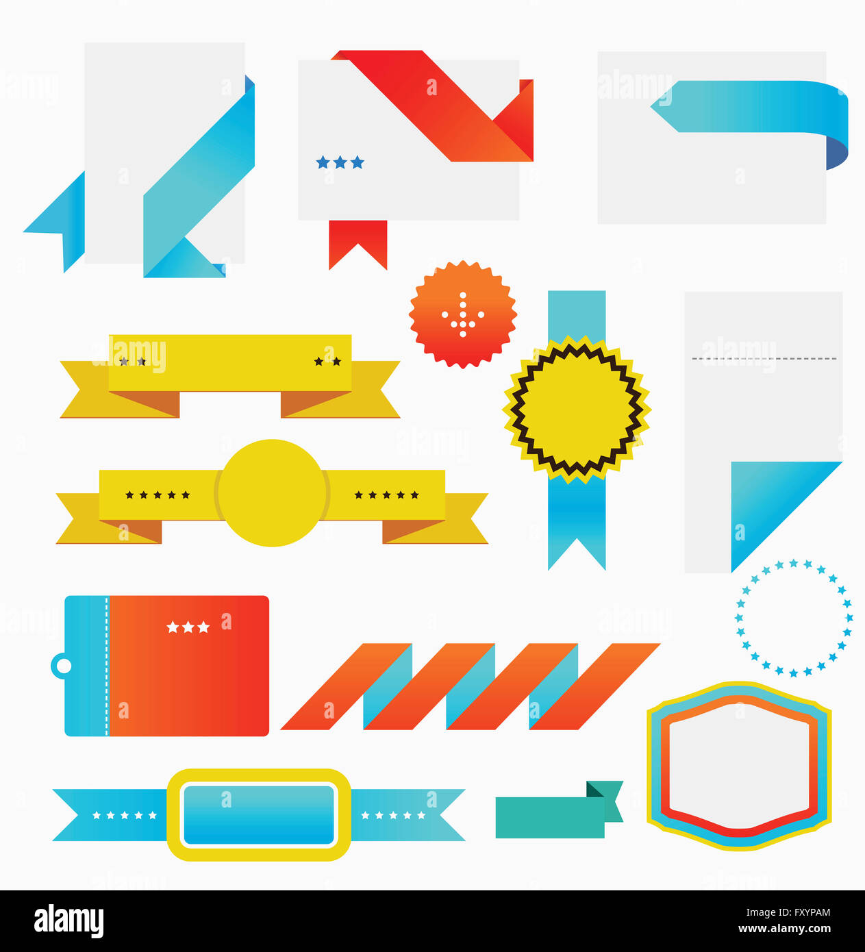 Various label and tag designs in flat illustration Stock Photo - Alamy
