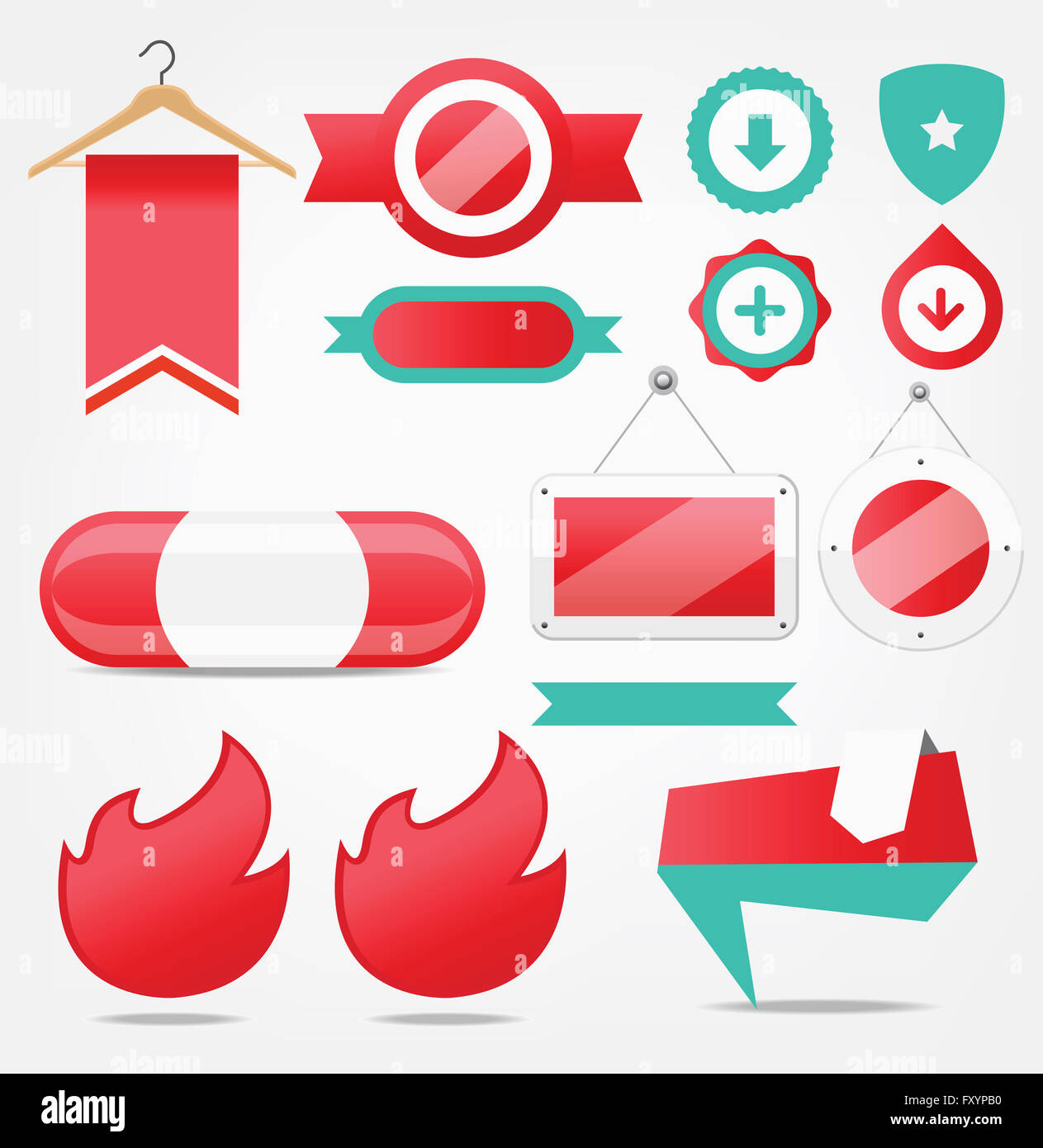 Various label and tag designs in flat illustration Stock Photo - Alamy