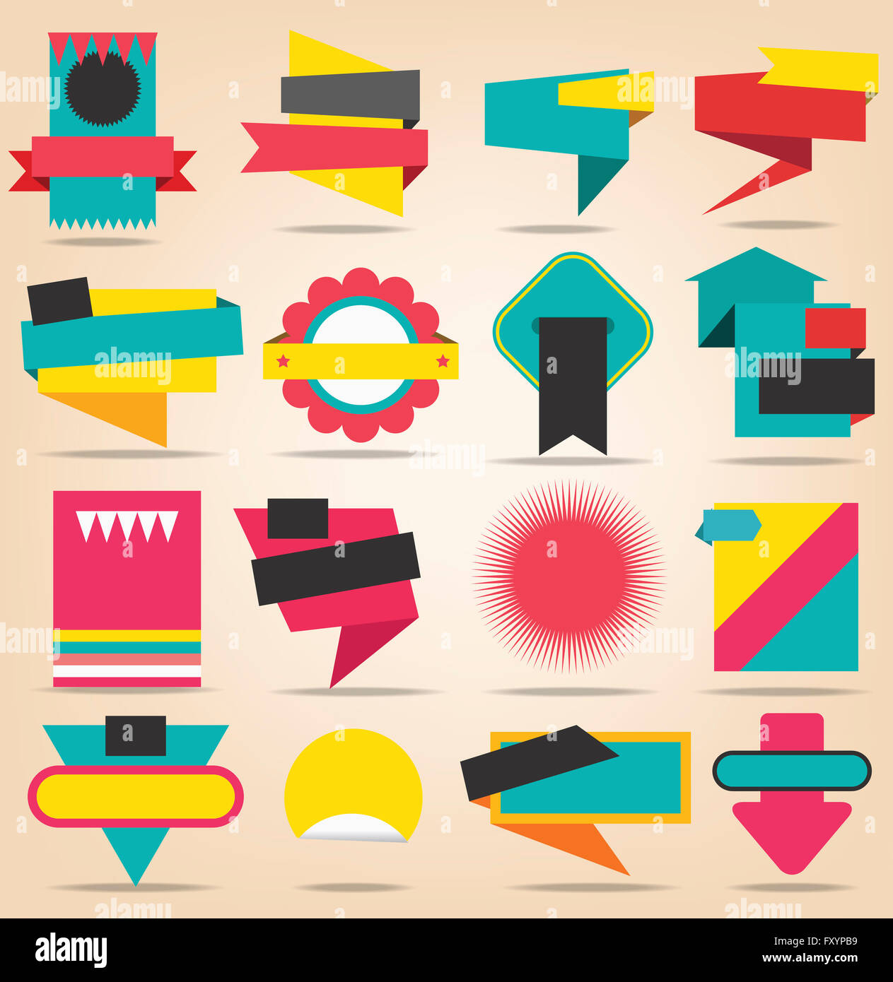 Various label and tag designs in flat illustration Stock Photo - Alamy