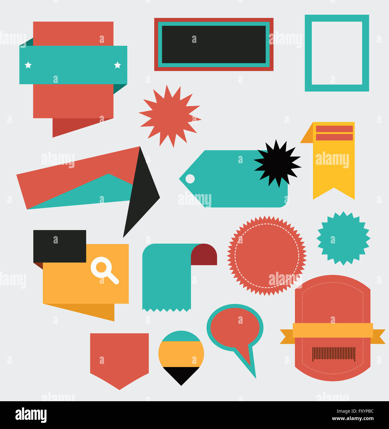 Various label and tag designs in flat illustration Stock Photo - Alamy