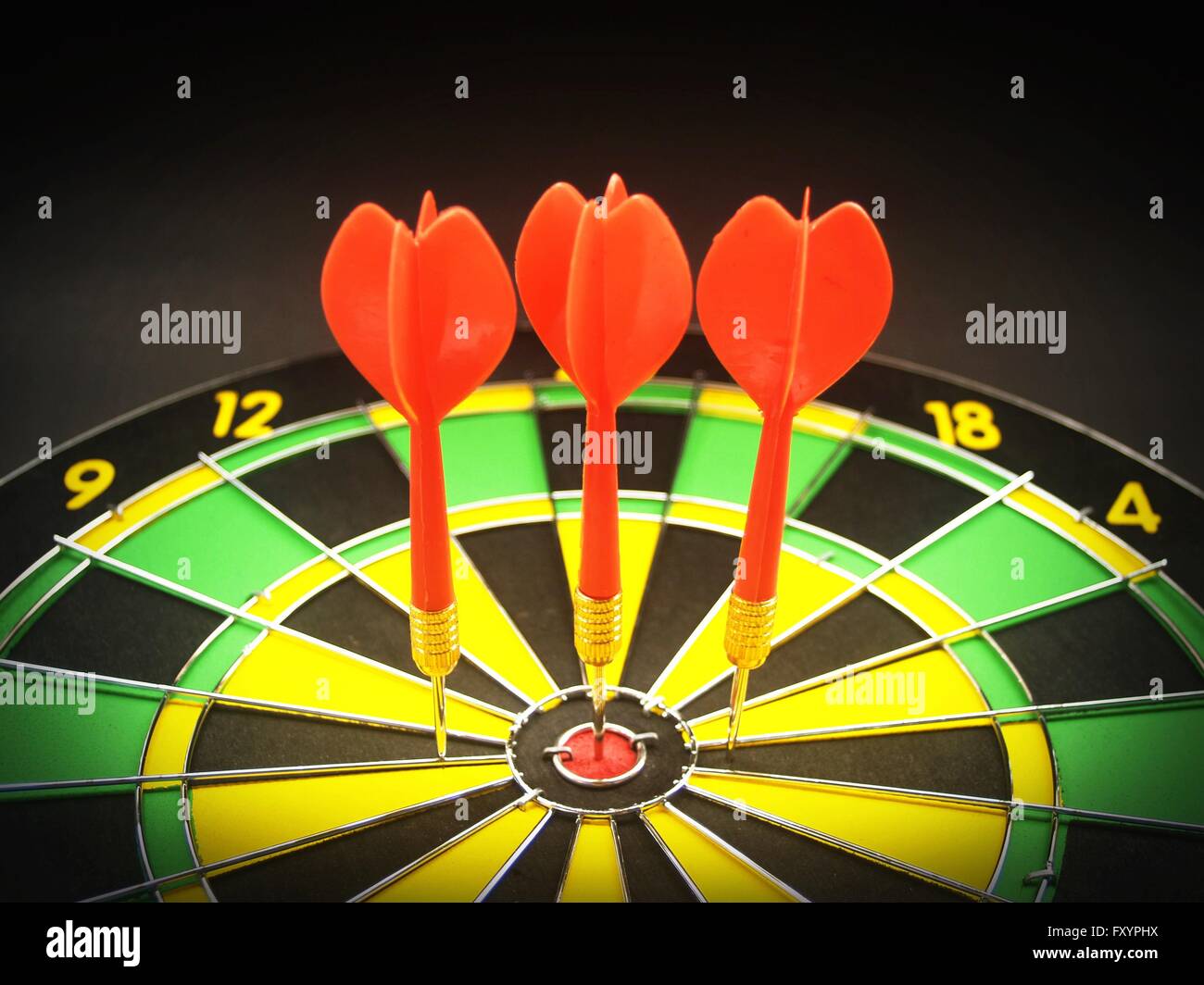 dartboard target aim goal achievement concept Stock Photo - Alamy