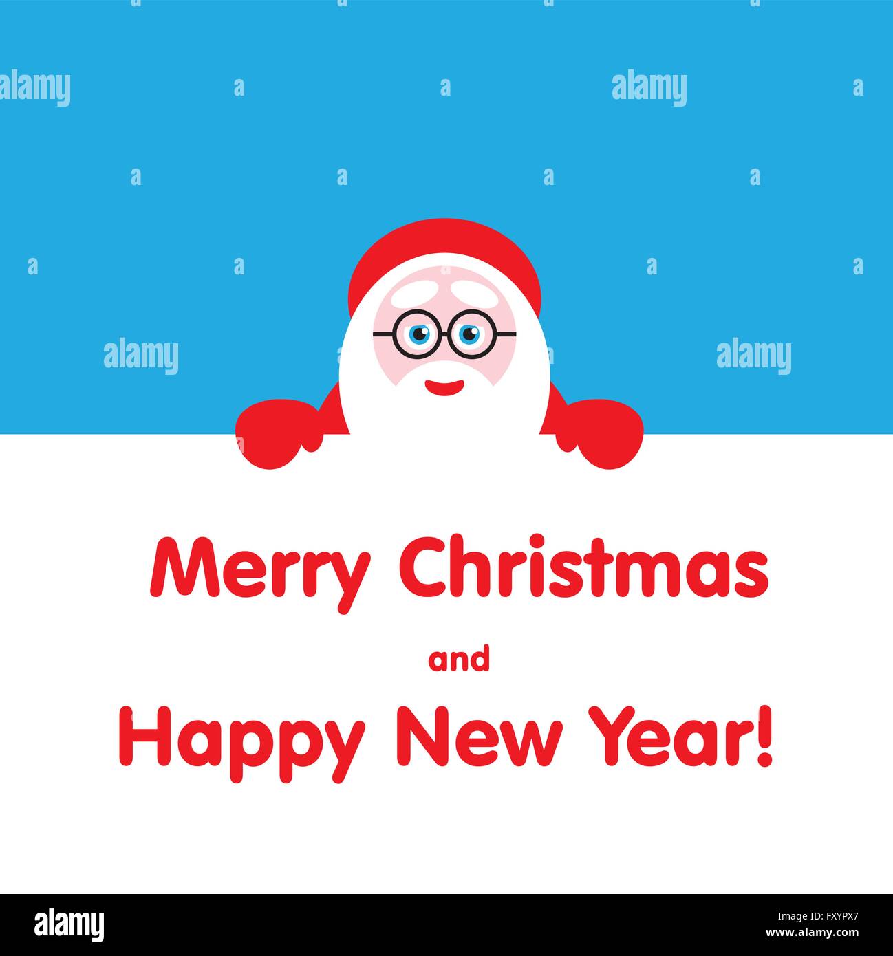 Vector cute santa claus peeping hi-res stock photography and images - Alamy