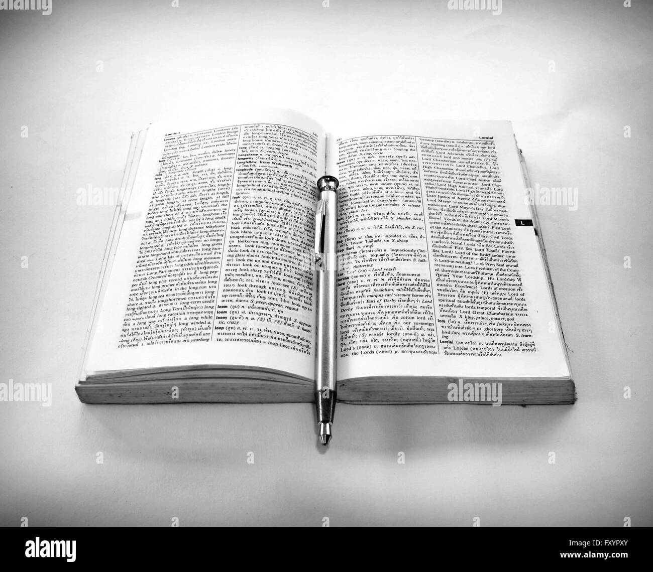 Manual page image Black and White Stock Photos & Images - Alamy