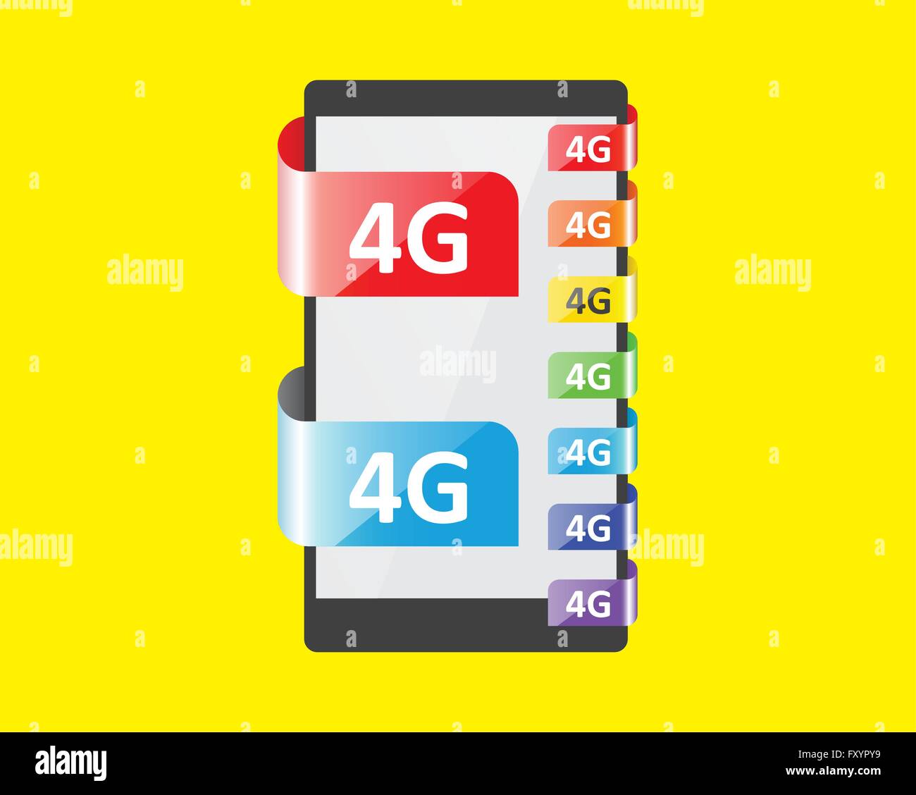4G connection colors feature, vector illustration Stock Vector Image ...