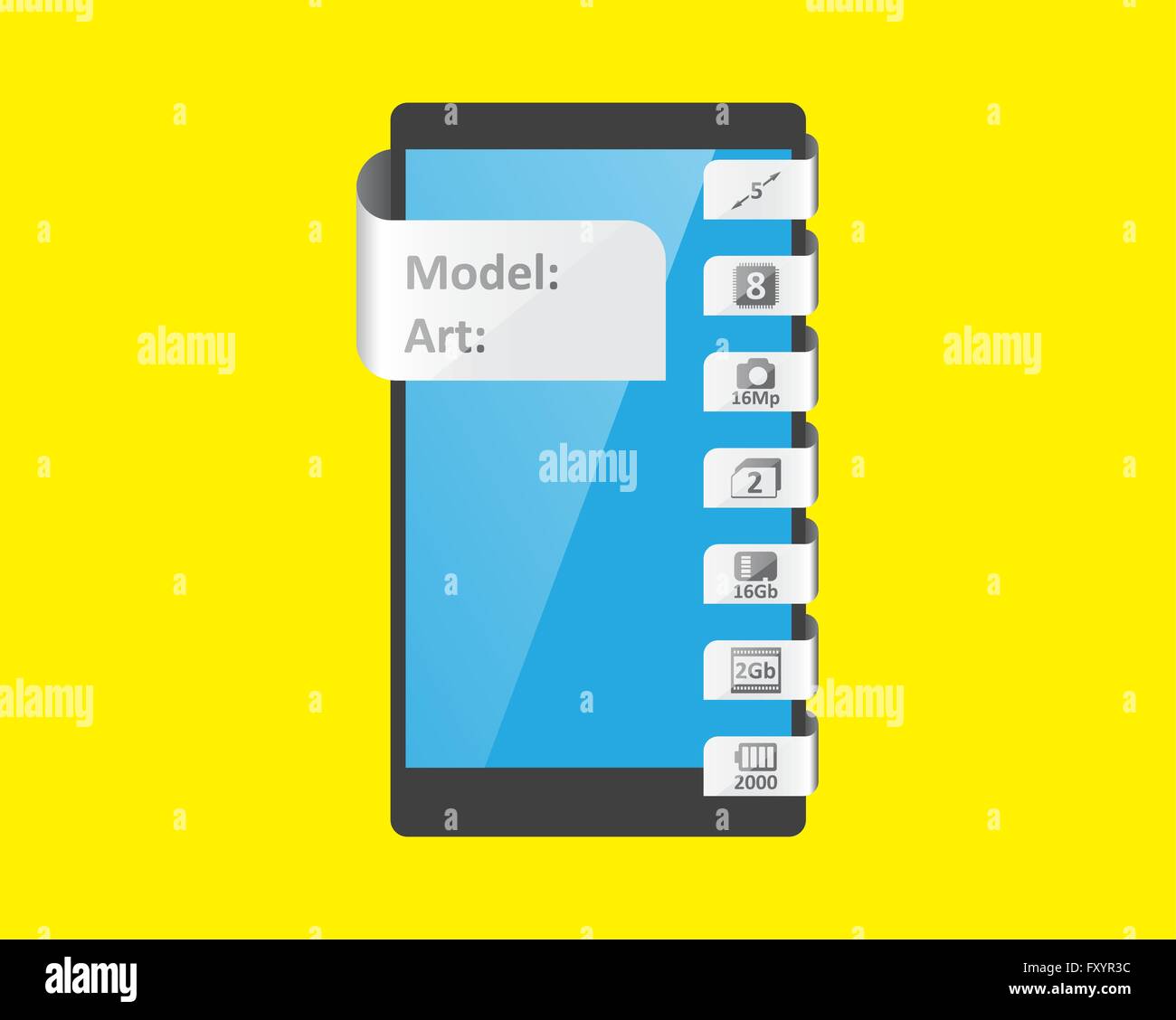 label feature for smartphone, vector illustration Stock Vector Image ...