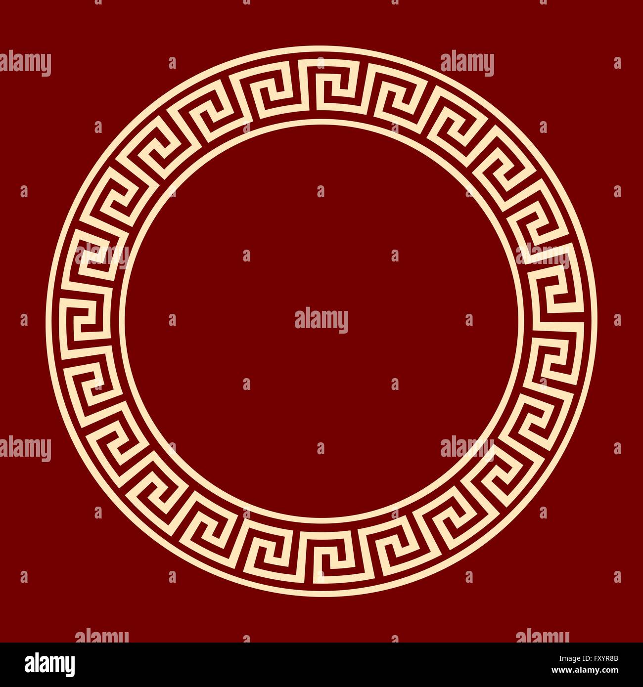 frame round meander ansient pattern, vector illustration Stock Vector ...