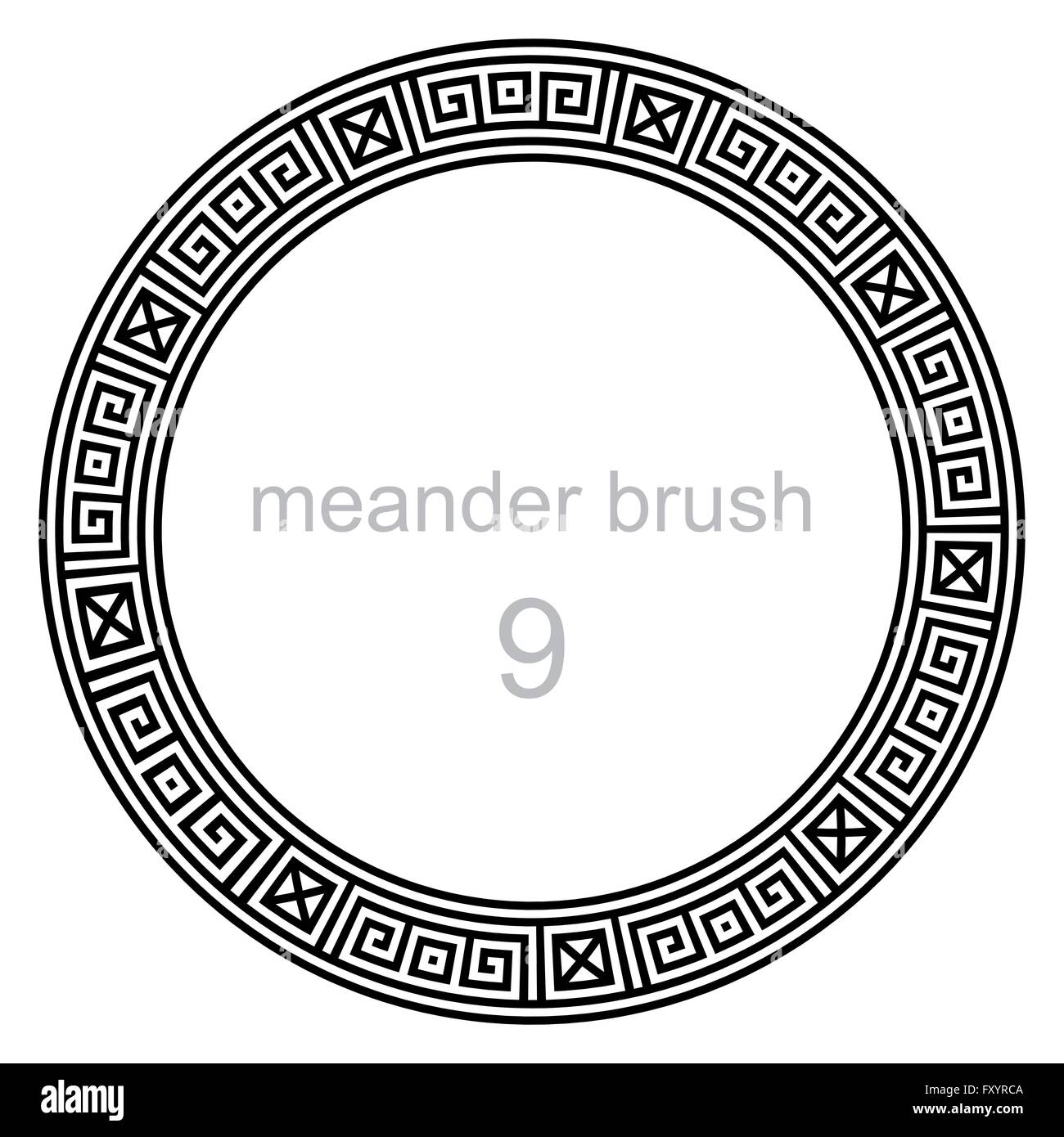 ancient meander pattern round, vector illustration Stock Vector Image ...