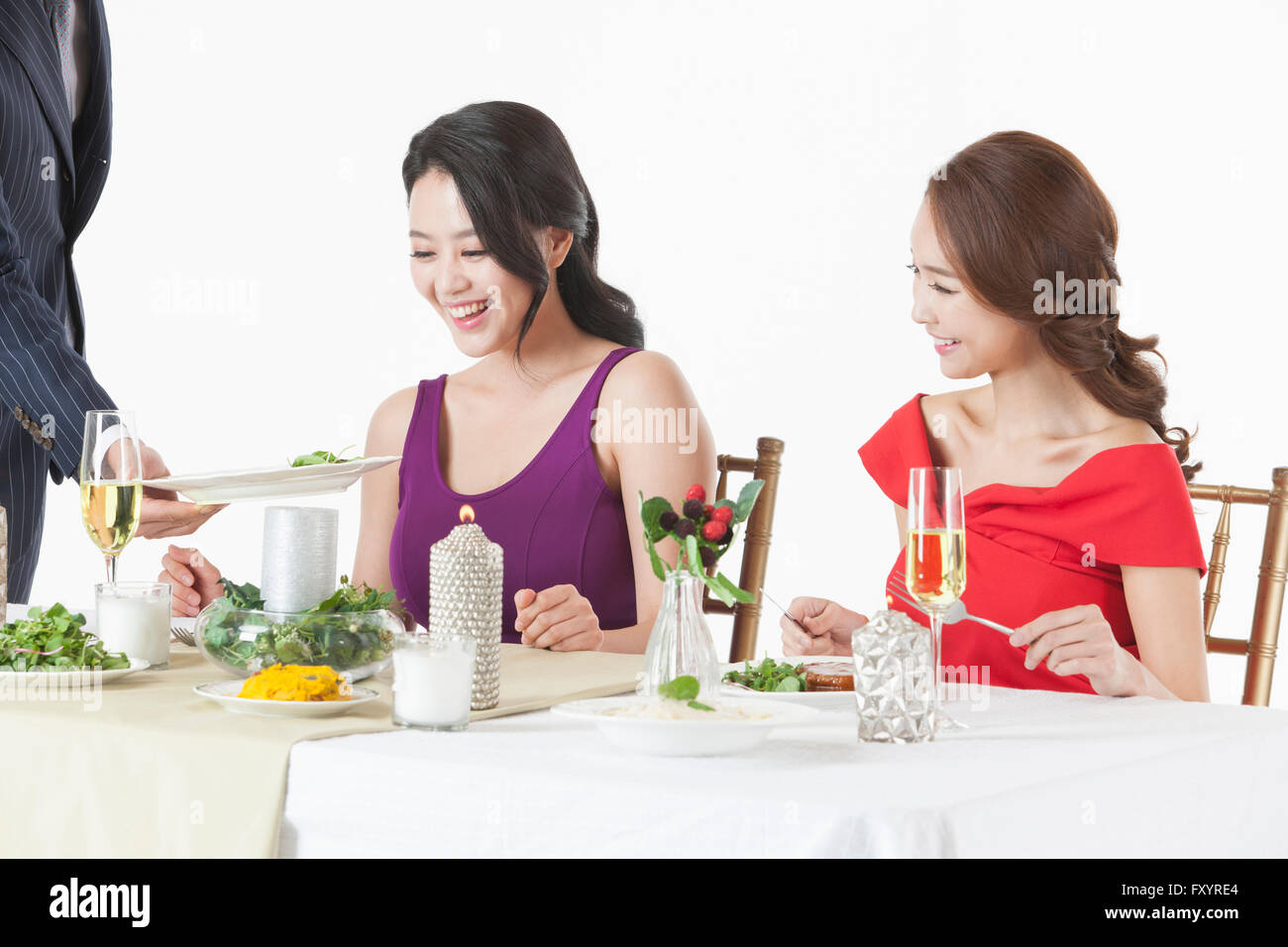 Fancy Dinner Table Side View