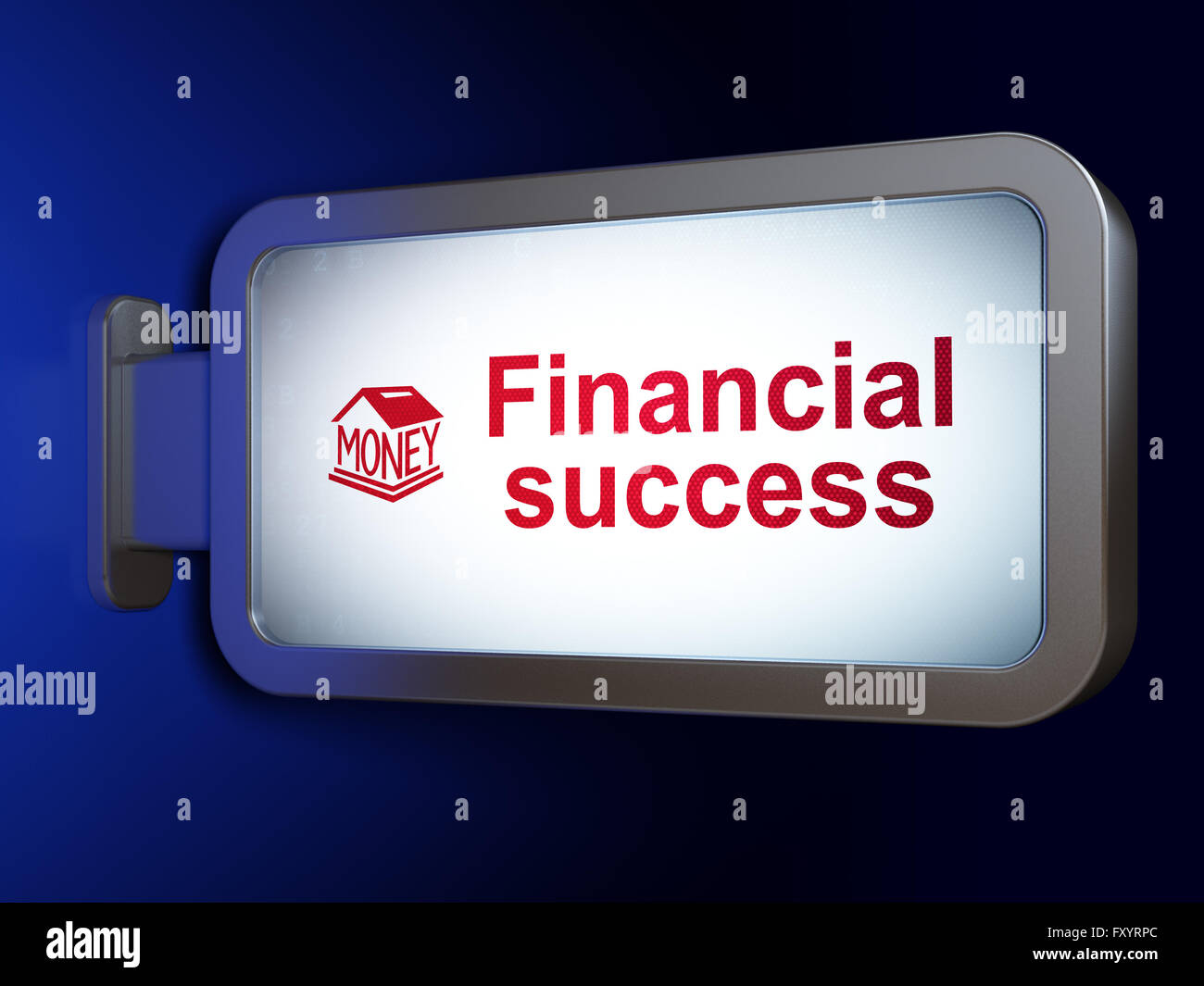 Money concept: Financial Success and Money Box on billboard background ...