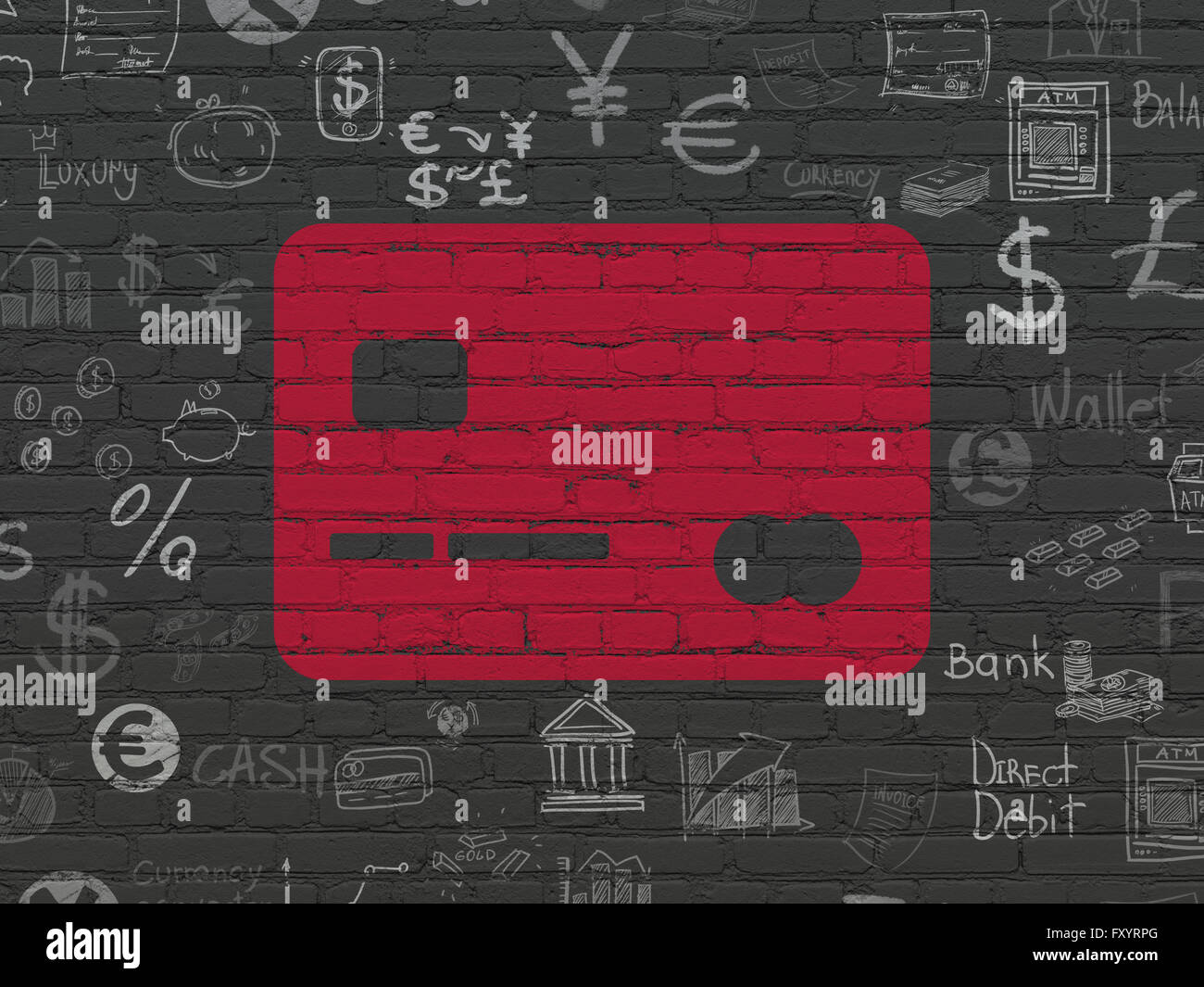 Banking concept: Credit Card on wall background Stock Photo - Alamy