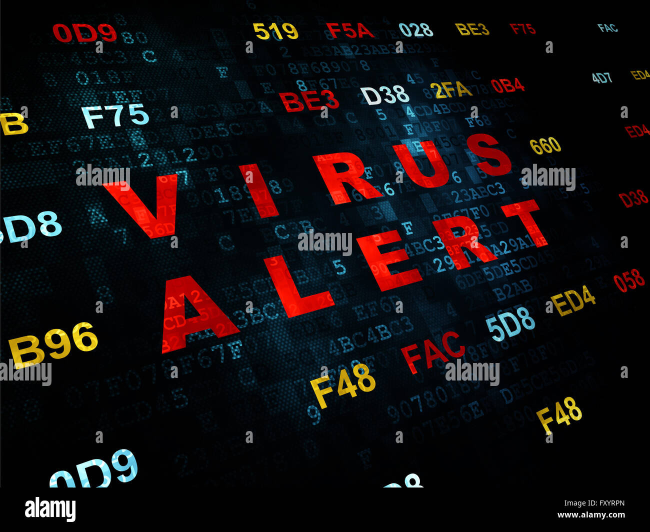 Protection concept: Virus Alert on Digital background Stock Photo - Alamy