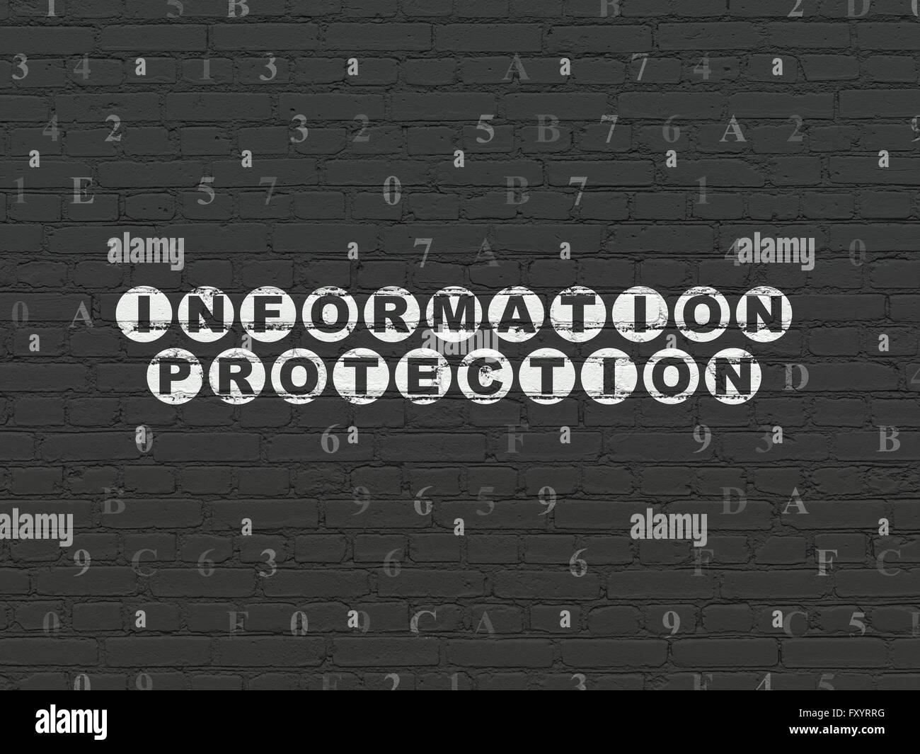 Privacy concept: Information Protection on wall background Stock Photo ...
