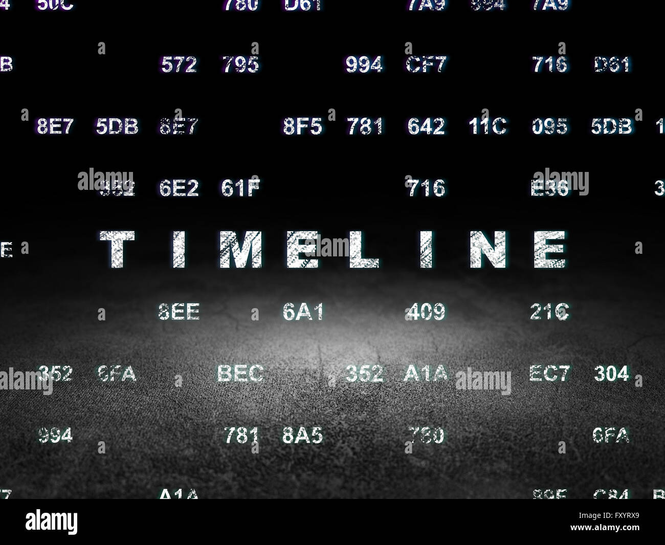 Timeline concept: Timeline in grunge dark room Stock Photo - Alamy