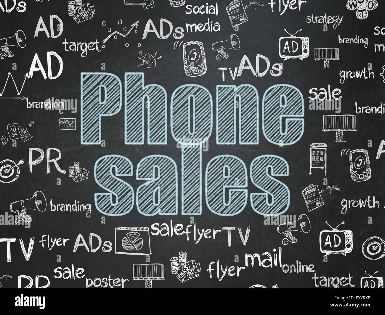 Advertising concept: Phone Sales on School board background Stock Photo ...