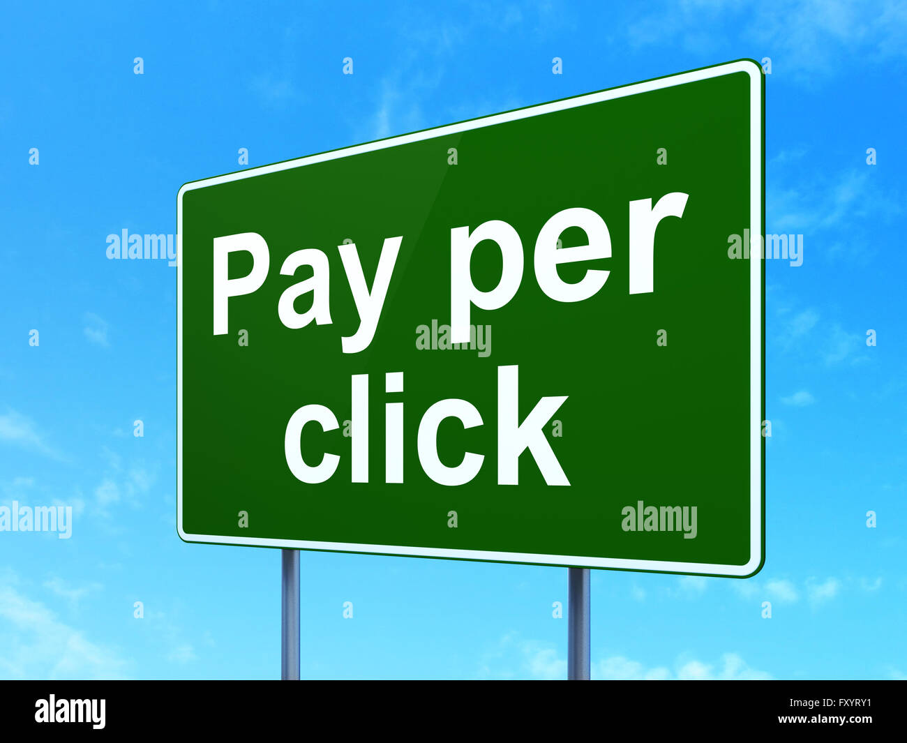 Advertising concept: Pay Per Click on road sign background Stock Photo ...