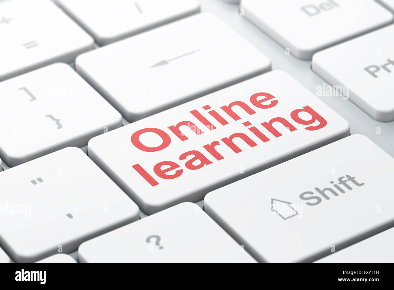 Learning concept: Online Learning on computer keyboard background Stock ...