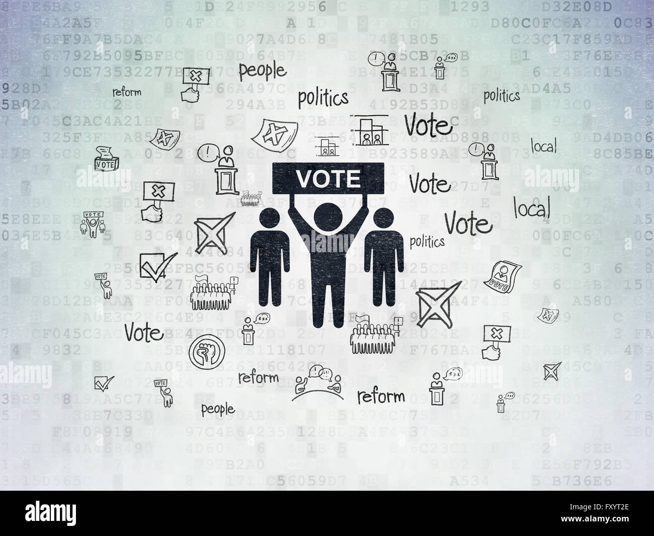 Politics concept: Election Campaign on Digital Paper background Stock ...