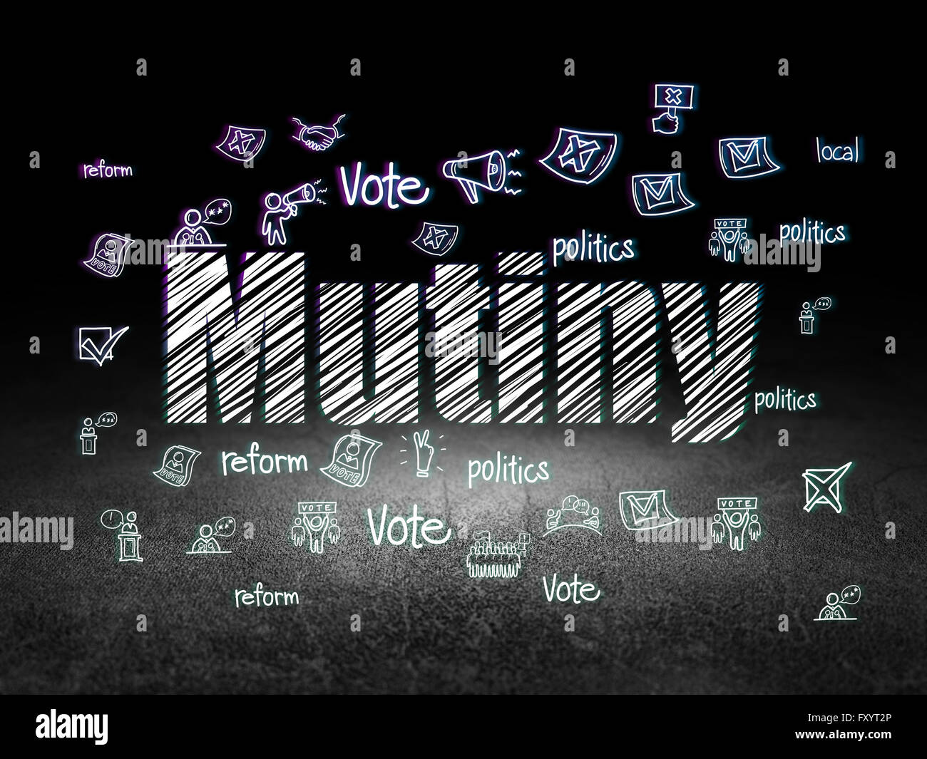 Political concept: Mutiny in grunge dark room Stock Photo - Alamy