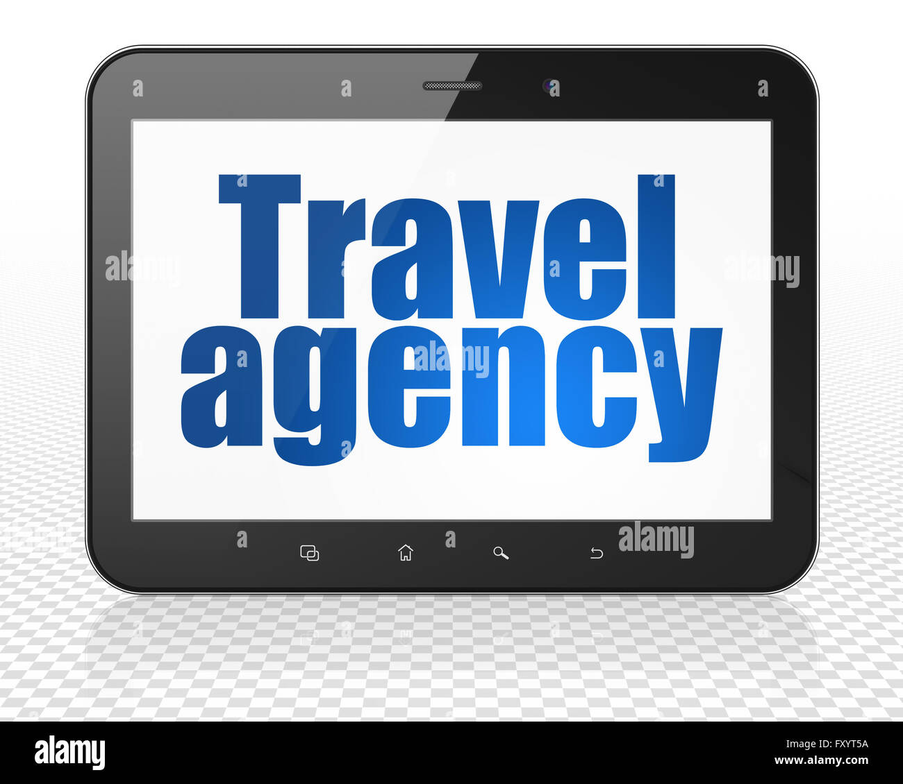 Vacation concept: Tablet Pc Computer with Travel Agency on display ...