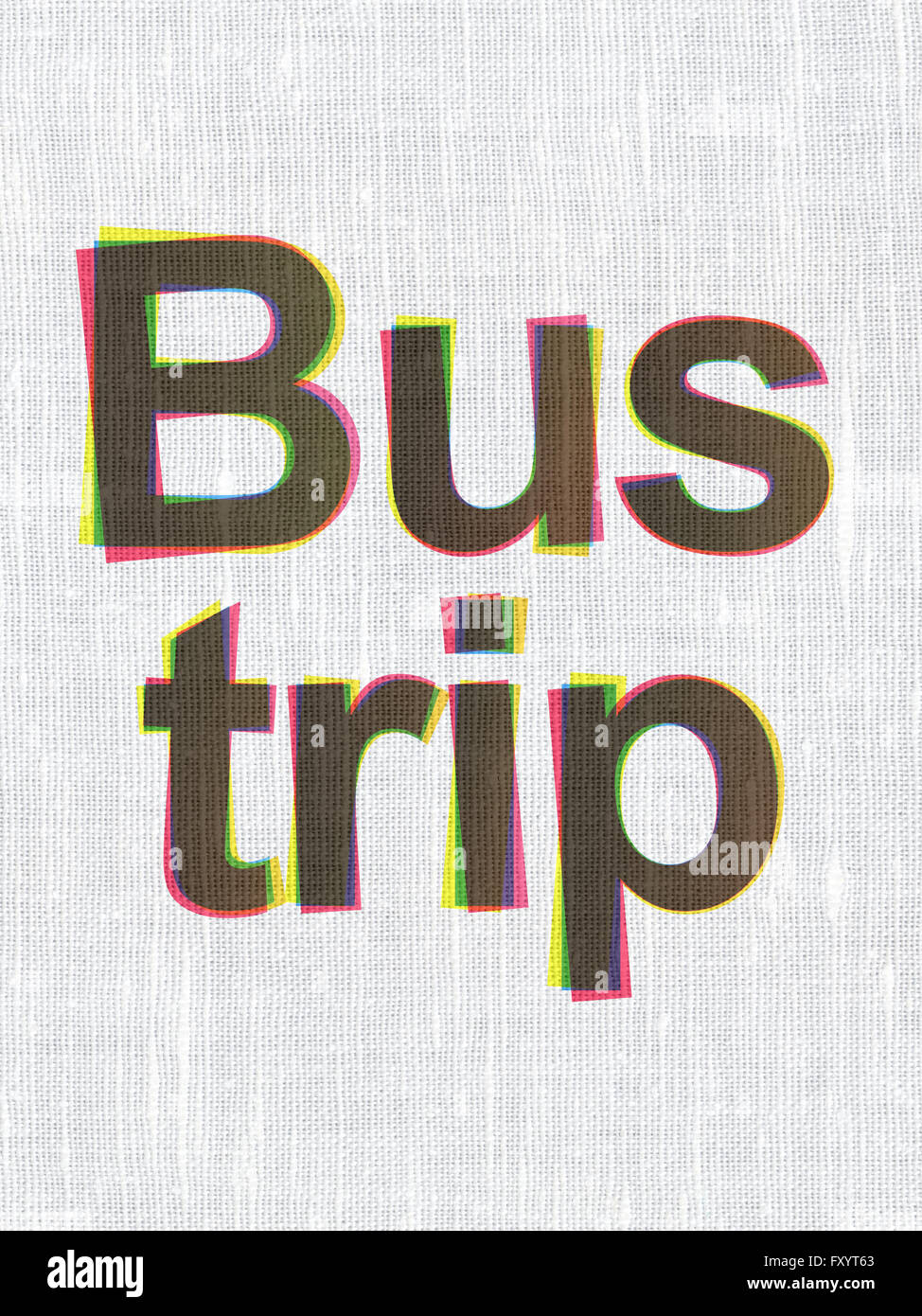 Tourism concept: Bus Trip on fabric texture background Stock Photo - Alamy