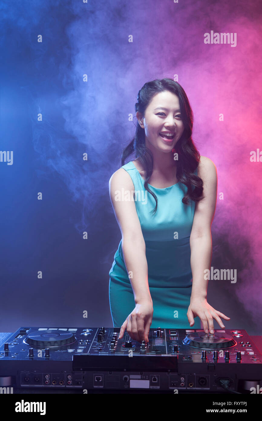 Young dj playing hi-res stock photography and images - Alamy