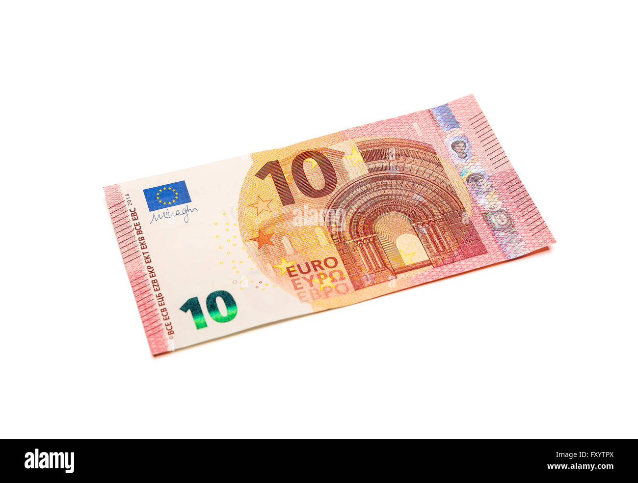 Ten euro banknote isolated on white background with clipping path Stock ...
