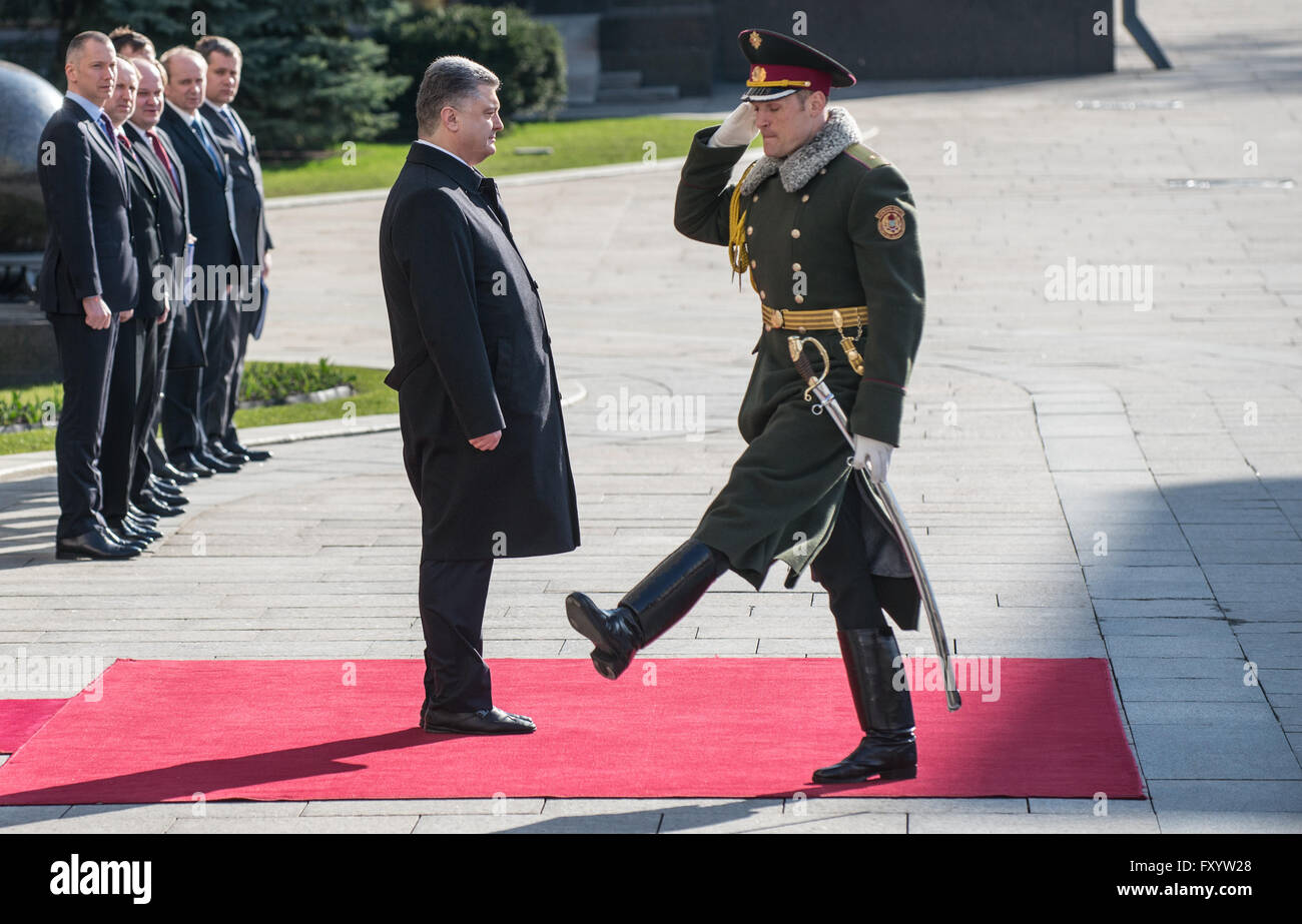 military Guard of Honour commander and President of Ukraine Petro ...