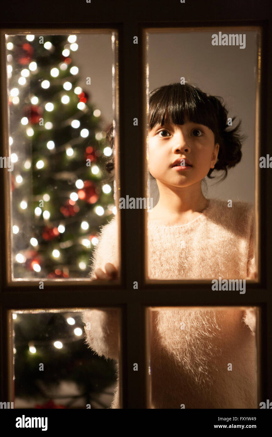 Child waiting for santa hi-res stock photography and images - Alamy