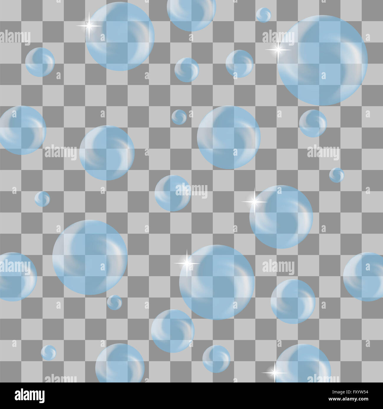 Set of Transparent Blue Soap Bubbles Stock Photo - Alamy