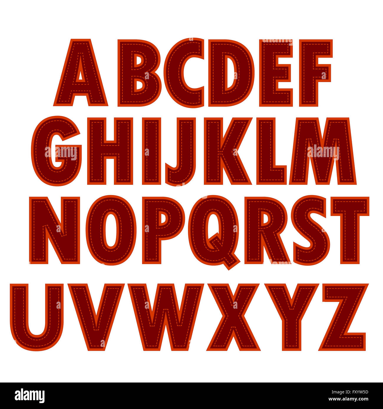 Red Textile Alphabet Stock Photo - Alamy