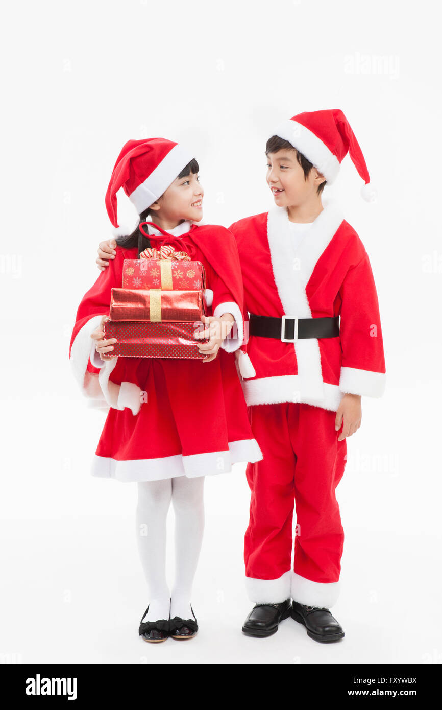 Two santas hi-res stock photography and images - Alamy