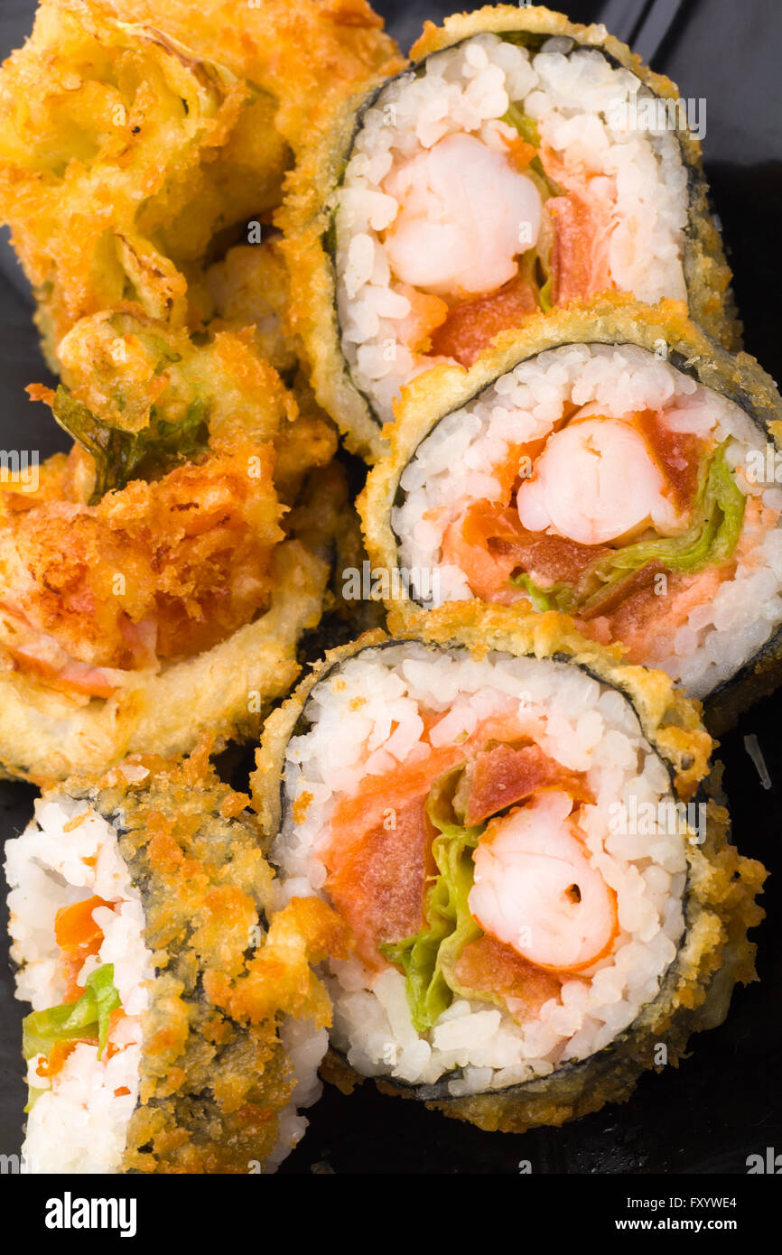 traditional fresh japanese sushi rolls Stock Photo - Alamy