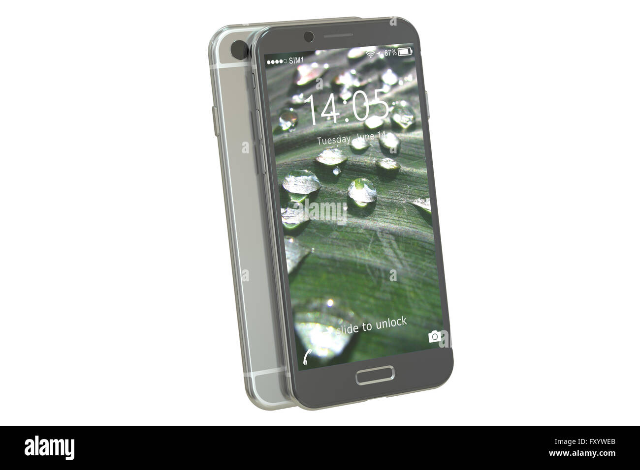 modern smartphone, 3D rendering isolated on white background Stock ...