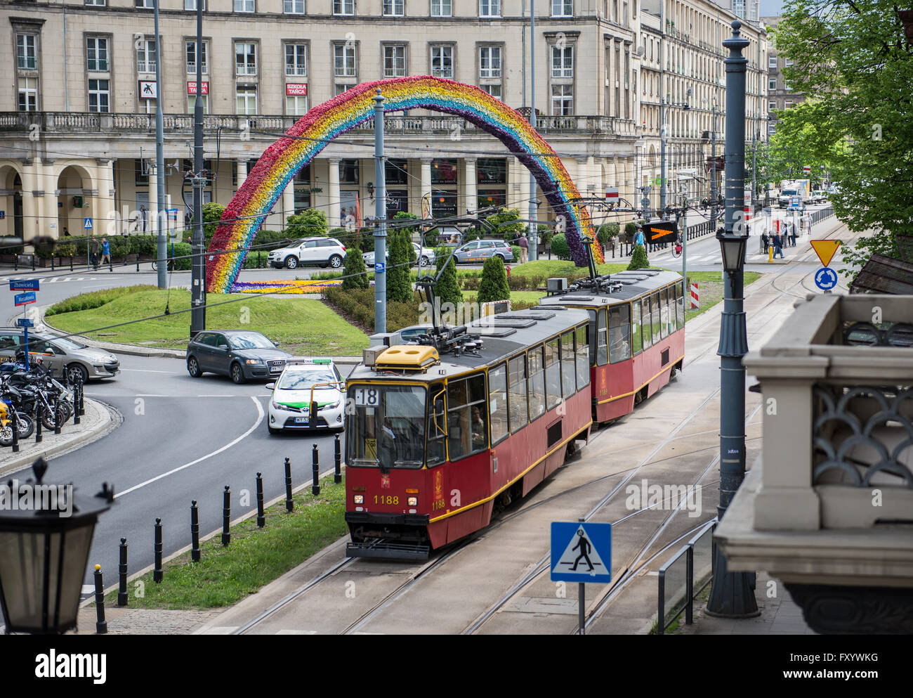 artistic installation Rainbow (already non-existent) at Plac Zbawiciela ...