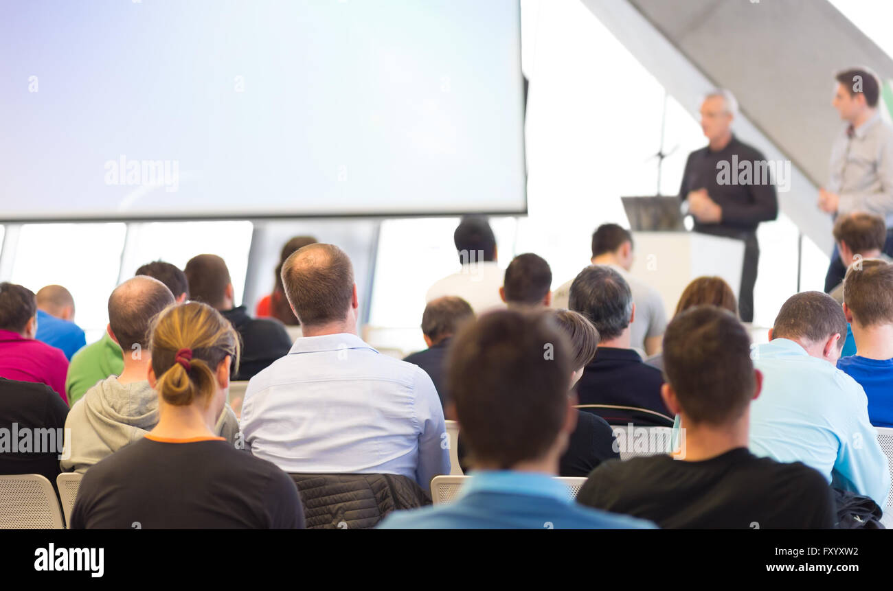 Male speeker having talk at public event Stock Photo - Alamy